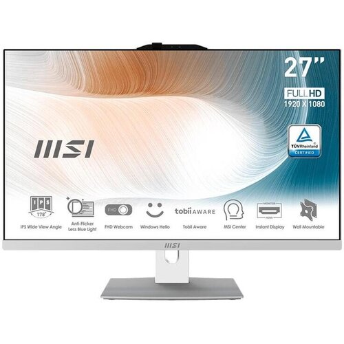 Моноблок MSI Modern AM272P 12M-400RU 27" FHD/i5 1240P/16Gb/SSD 512Gb/Iris Xe/kb+m/W11Pro/White 9S6-AF8212-498