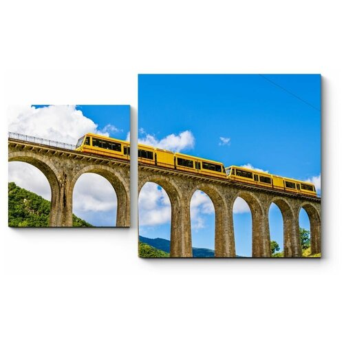 Модульная картина Поезд Jaune на мосту Седжурн120x72