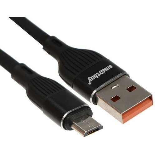 Кабель Smartbuy S72, microUSB - USB, 2.4 А, 1 м, зарядка + передача данных, черный