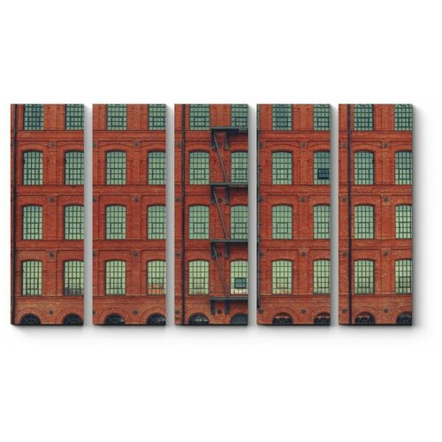 Модульная картина Красное здание с лестницей140x84