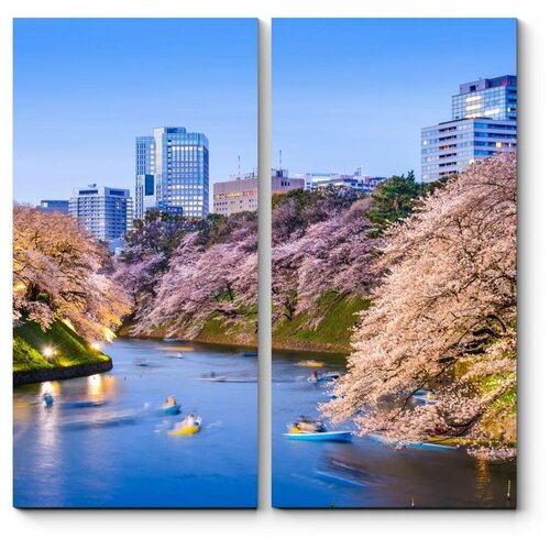 Модульная картина Прекрасная весна в Токио 90x90