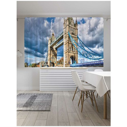 Классические шторы JoyArty "Лондонские облака", серия Oxford DeLux, 2 полотна 145x180 см