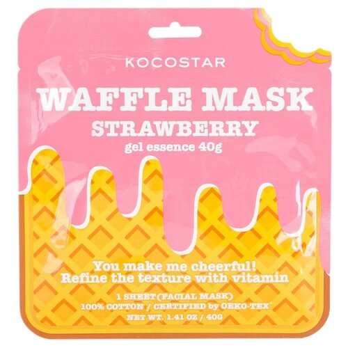 Kocostar Waffle Mask Strawberry Вафельная маска с экстрактом клубники, 40 г