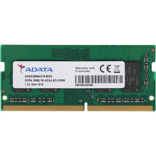 Оперативная память SO-DIMM 4 Гб DDR4 2666 Мгц ADATA (AD4S26664G19-BGN) PC4-21300