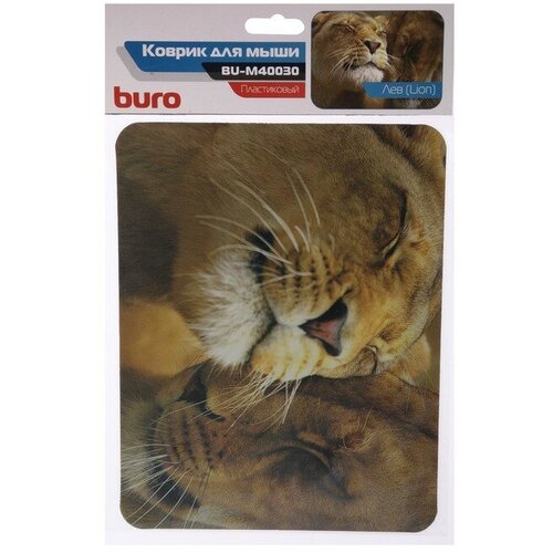 Коврик для мыши Buro BU-M40030, 230х180х2мм, рис. "Лев"