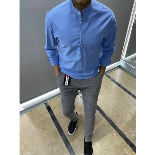 Рубашка SKOS Fashion, размер 4XL, голубой