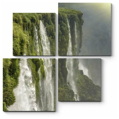 Модульная картина Мохнатый водопад 140x140