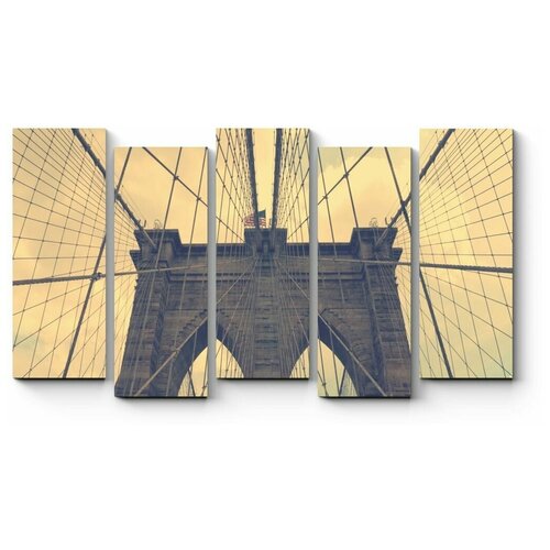 Модульная картина Винтажный Бруклинский мост190x110