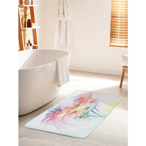Коврик для ванной комнаты и туалета противоскользящий JoyArty "Образные цветы" 60х100 см