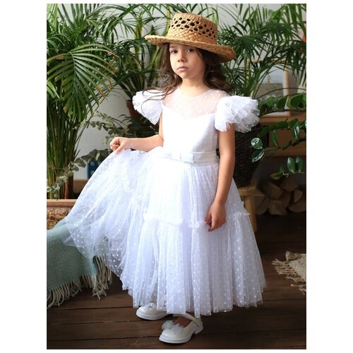 Платье Бушон, размер 134-140, белый
