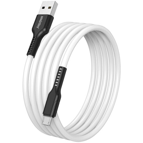 Кабель для зарядки и передачи данных S21 MicroUSB белый, 2.4 А, сил, 1 м, Smartbuy (iK-12-S21bw)