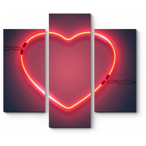 Модульная картина Яркое сердце130x117