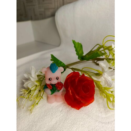 Сувенирное мыло" Мишка с розой"