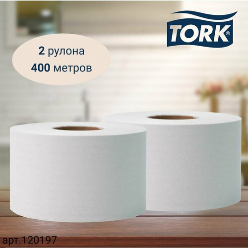 Туалетная бумага Tork Universal, в рулонах, система T2, 200 м, 1сл, белая, 2 рулона (арт: 120197)
