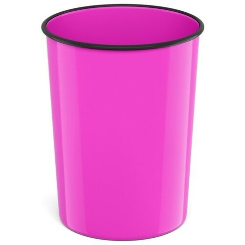 Корзина для бумаг 13.5л ErichKrause Neon Solid, литая пластиковая, розовая 9338947