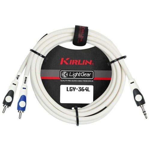 Kirlin LGY-364L 0.3M WH кабель Y-образный 0.3 м Разъемы: 3.5 мм стерео миниджек 2 x RCA джек М