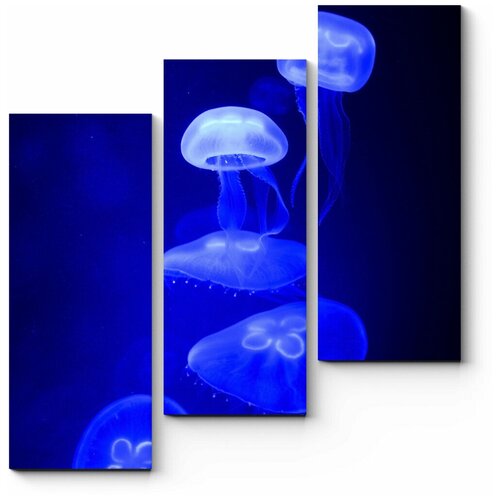 Модульная картина Медузы плывущие к свету 90x96
