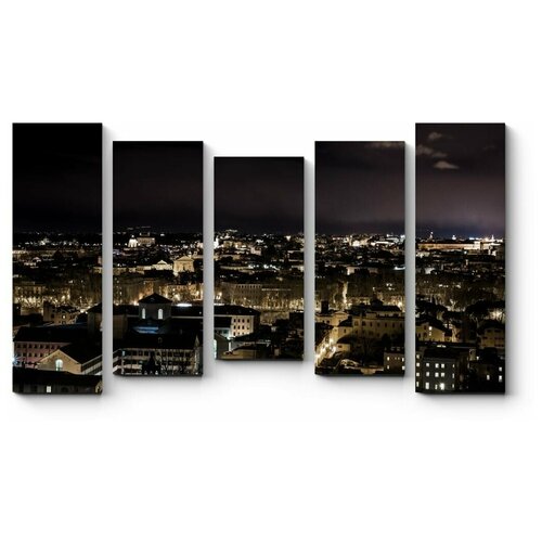 Модульная картина Ночная панорама Рима 130x78