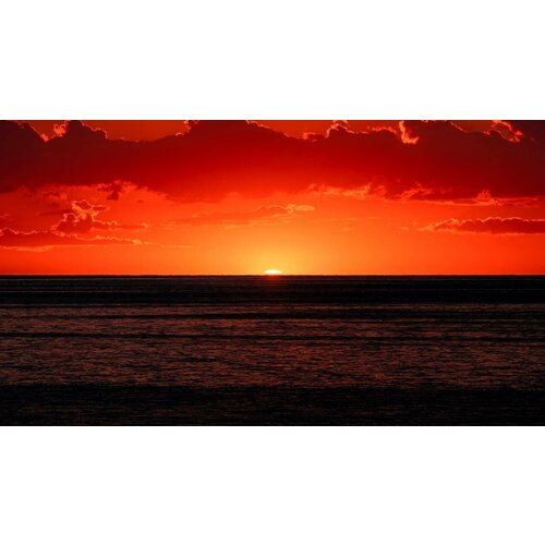 Картина на холсте 60x110 LinxOne "Море закат солнце" интерьерная для дома / на стену / на кухню / с подрамником