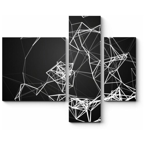 Модульная картина Сияющие линии на черном 120x99