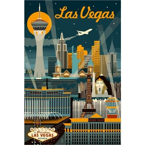 Плакат/постер Города Las Vegas/Лас-Вегас 56х84 см