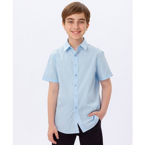 Школьная рубашка Button Blue, размер 134, голубой