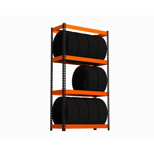Стеллаж Metalex серия TIRES 2000х1600х600 оранжево-чёрный