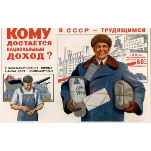 Постер Советский Кому достается национальный доход 119х74 см