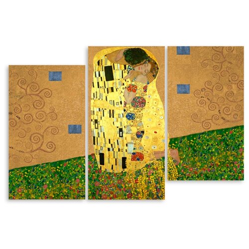 Модульная картина на холсте "Поцелуй" 120x80 см