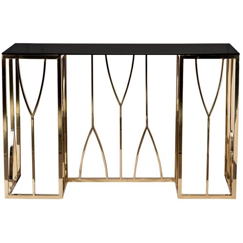 Консоль Garda Decor черное стекло/золото 13RXC3102-GOLD