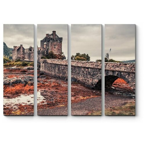 Модульная картина Замок Эйлен Донан в Шотландии в закате100x75