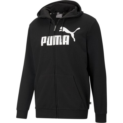 Толстовка спортивная PUMA Essentials Big Logo Full-Zip Men's Hoodie, размер XS, черный