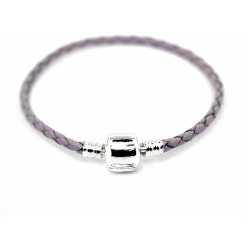 Браслет-цепочка Handinsilver ( Посеребриручку ) Кожаная основа для браслета с шармами, стразы, муранское стекло, стекло, 1 шт., размер 20 см, purple