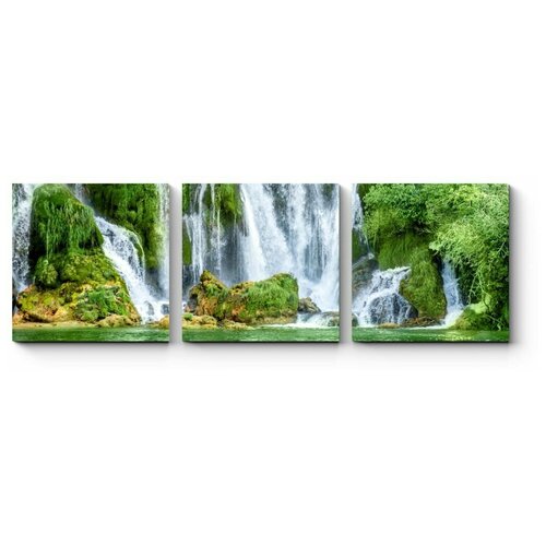 Модульная картина Водопад Кравице 90x30