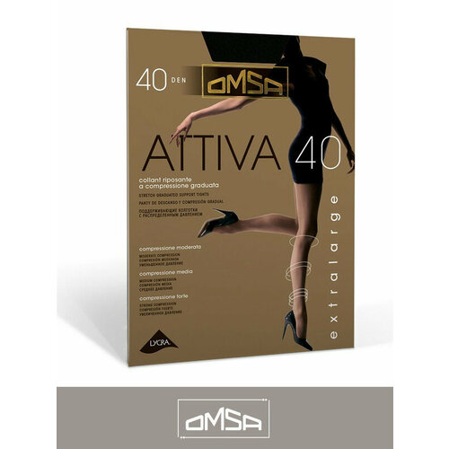 Колготки  OMSA ATTIVA, 40 den, 3 шт., размер M, бежевый