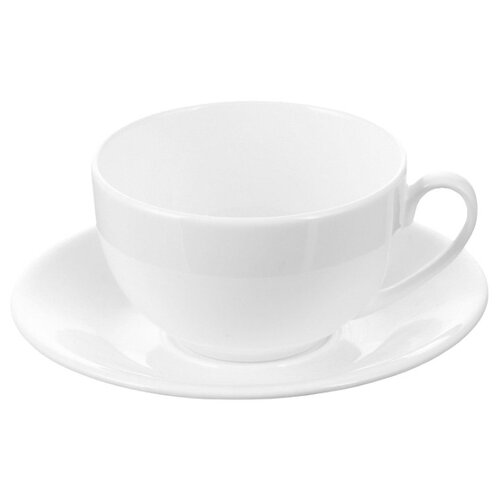 Кофейная пара Wilmax белая, фарфор, чашка 180 мл, WL-993001