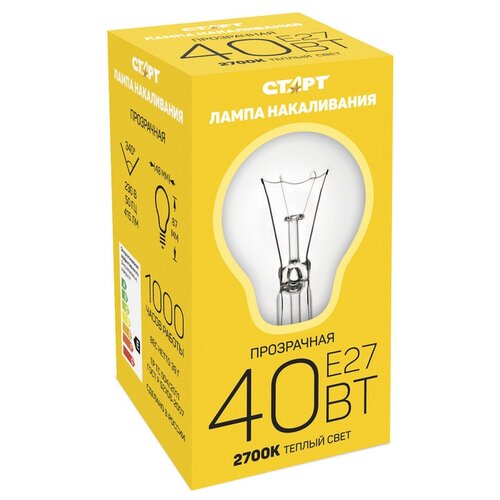 Электрическая лампа старт стандартная/прозрачная 40W E27, 7 шт