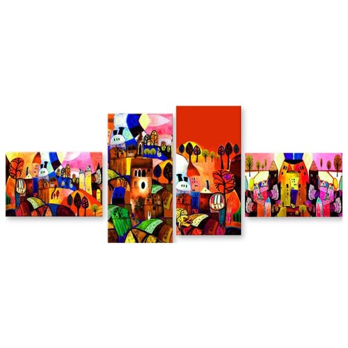 Модульная картина на холсте "Разнообразие красок" 170x68 см