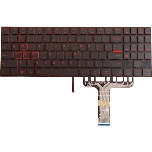 Клавиатура для ноутбука Lenovo Legion Y520, Y520-15IKB черная, без рамки, подсветка красная