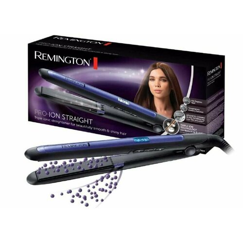 Выпрямитель для волос Remington Pro-Ion Straight S7710, тройная ионная технология; 9 настроек температуры; функция памяти; чехол; ЖК-дисплей; керамика с турмалином