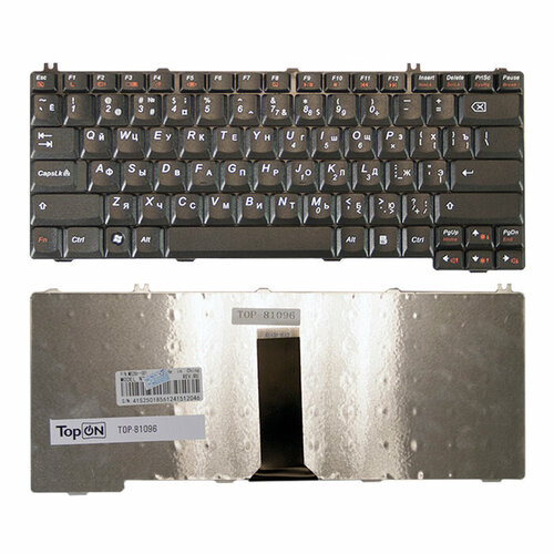 Клавиатура для ноутбука Lenovo ThinkPad F31, F41, F51, IdeaPad 3000 C100, 3000 N100 Series. Плоский Enter. Черная, без рамки. 42T3419, 05X004.