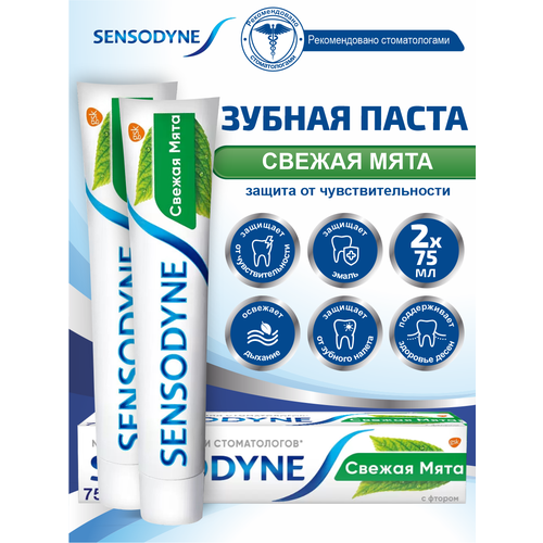 Зубная паста Sensodyne С фтором для чувствительных зубов 75 мл (2 шт)