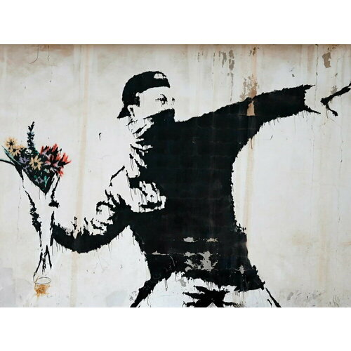 Плакат, постер на холсте Banksy/Бэнкси/искусство/арт/абстракция/творчество. Размер 21 на 30 см