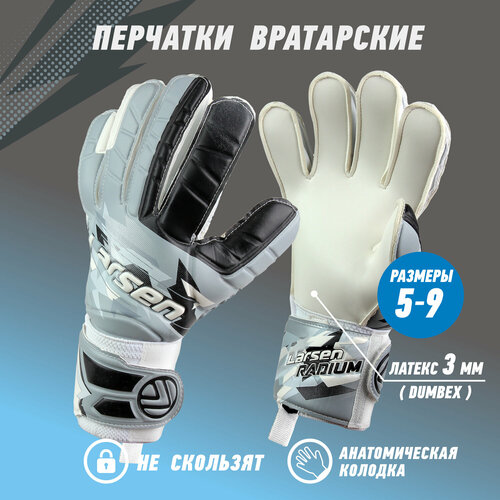 Вратарские перчатки Larsen, размер 6, черный, серый