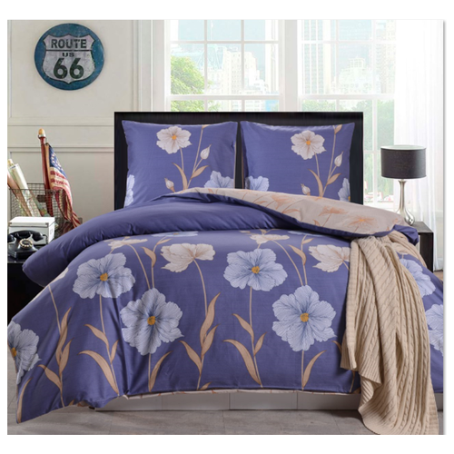 Комплект постельного белья Valtery CL-309, 1.5-спальное, сатин, фиолетовый