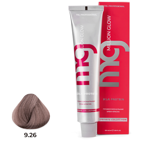 TNL Professional Крем-краска для волос Million glow Silk protein, 9.26 очень светлый блонд розовый, 100 мл