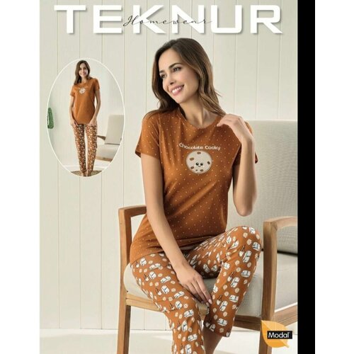 Пижама Teknur, размер 50, коричневый
