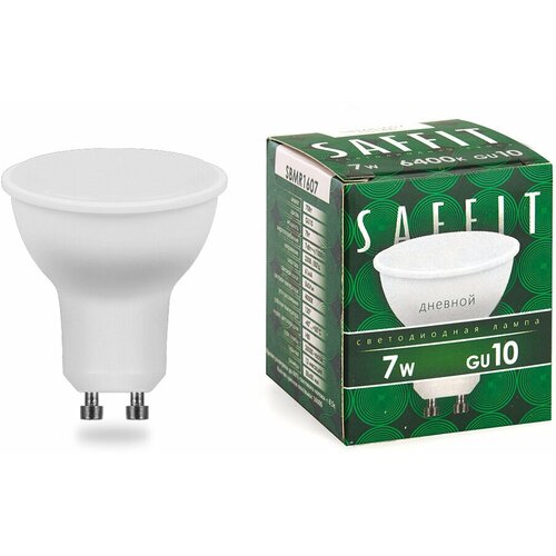 Лампа светодиодная SAFFIT SBMR1607 MR16 GU10 7W 6400K 55147, комплект 8 шт.