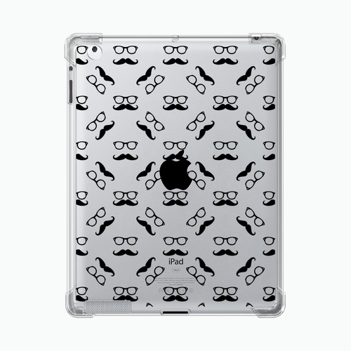 Противоударный силиконовый чехол для планшета Apple iPad 2/3/4 Хипстерские очки