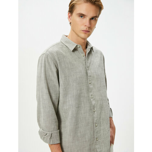 Рубашка KOTON, размер L, серый